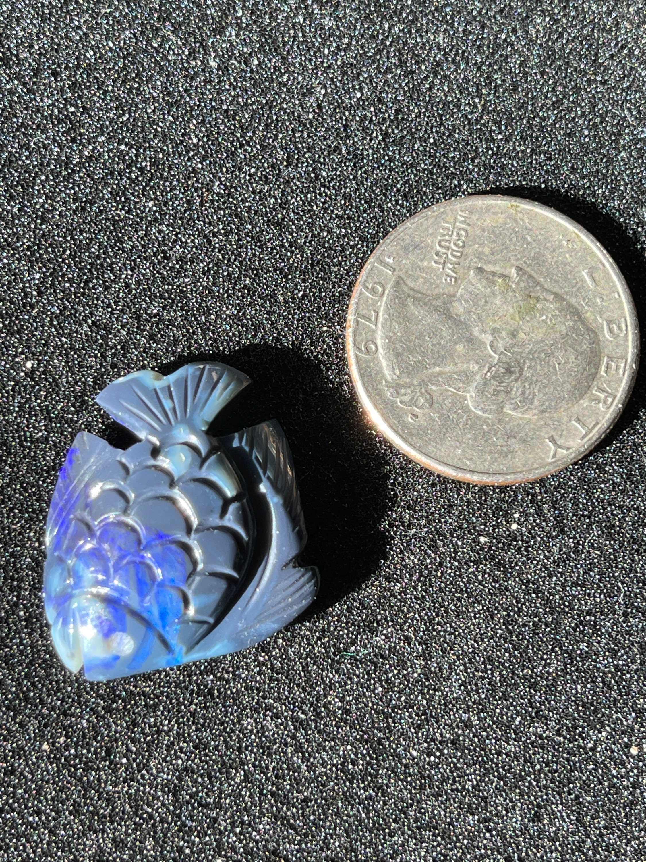 Lightning Ridge Black Opal Rainbow Fish Opal Carving 18.64 | Etsy