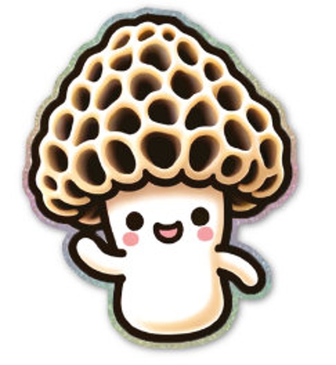 Cheerful Morel Mushroom Character Sticker 1 Inch X 1.2 Inch - Etsy
