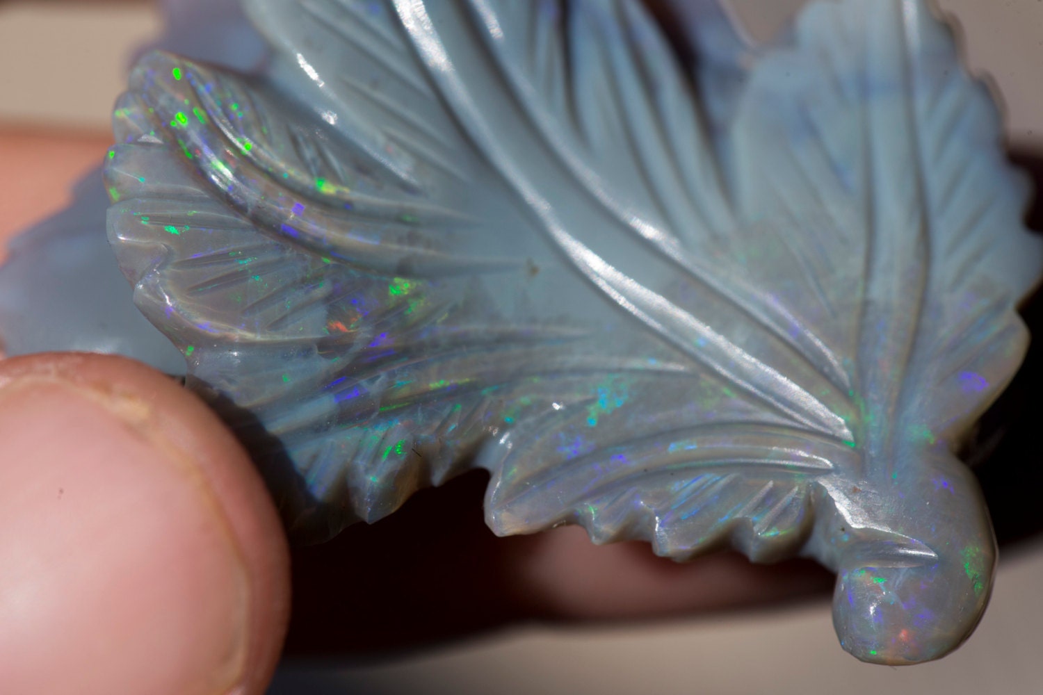 Australian Feather Opal Carving Semi-blackopal Double Sided - Etsy