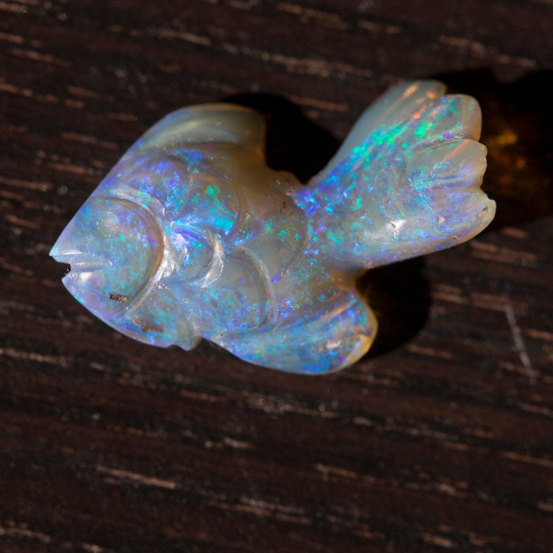 Opal Purple Flashing Fire Fish Opal Carving - 5.16 Cts - Etsy