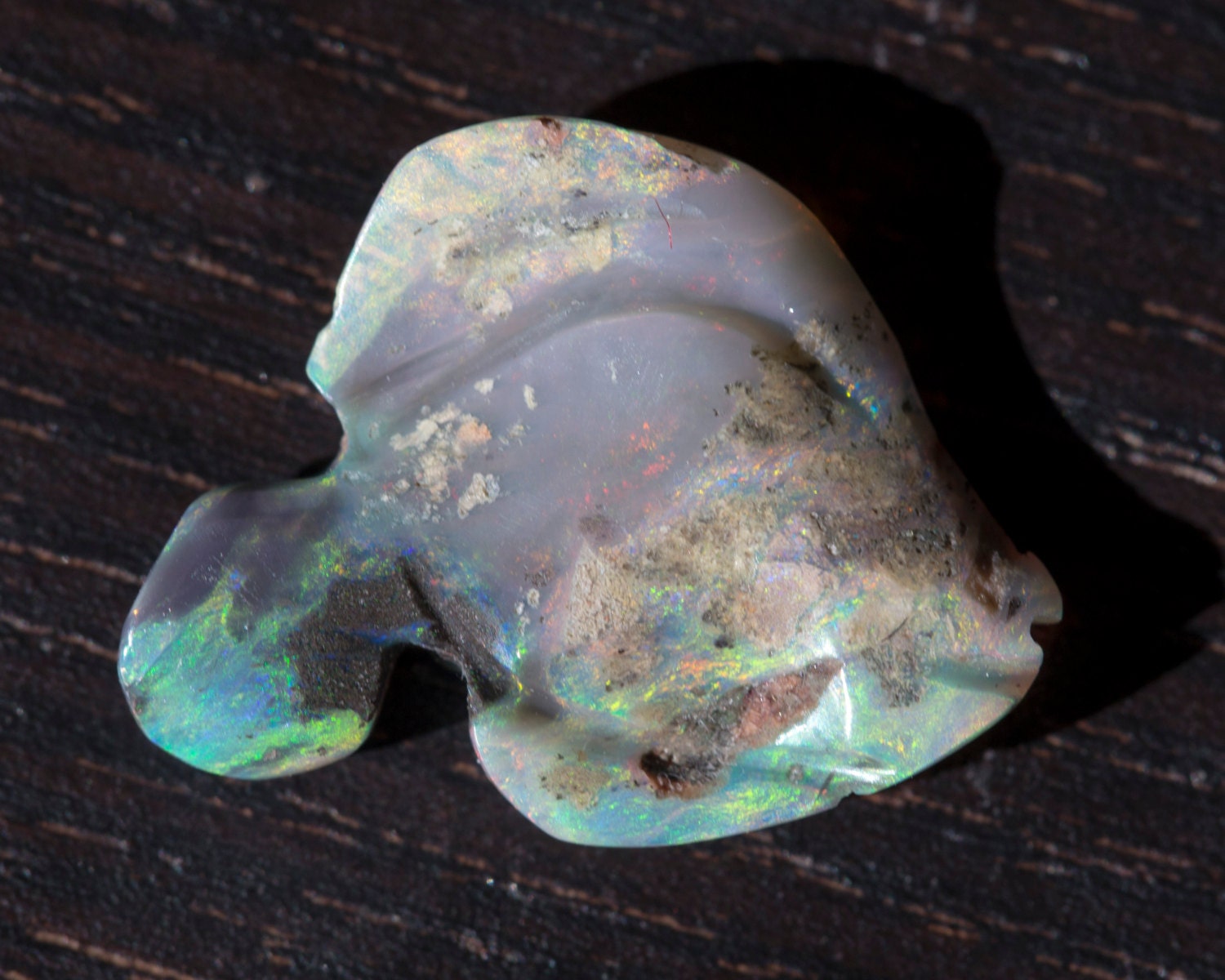 Opal Green Pink Flashing Fire Fish Opal Carving 4.28 Cts | Etsy