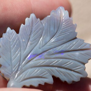 Australian Feather Opal Carving Semi-blackopal Double Sided Rainbow ...