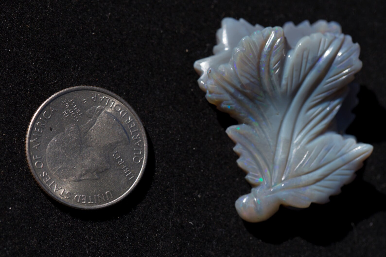 Australian Feather Opal Carving Semi-blackopal Double Sided - Etsy