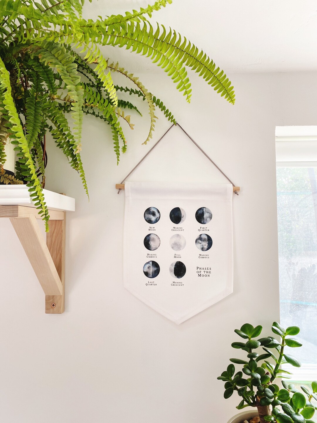 Moon Phases Banner Flag Pennant Flag Moon and Stars Nursery Decor ...