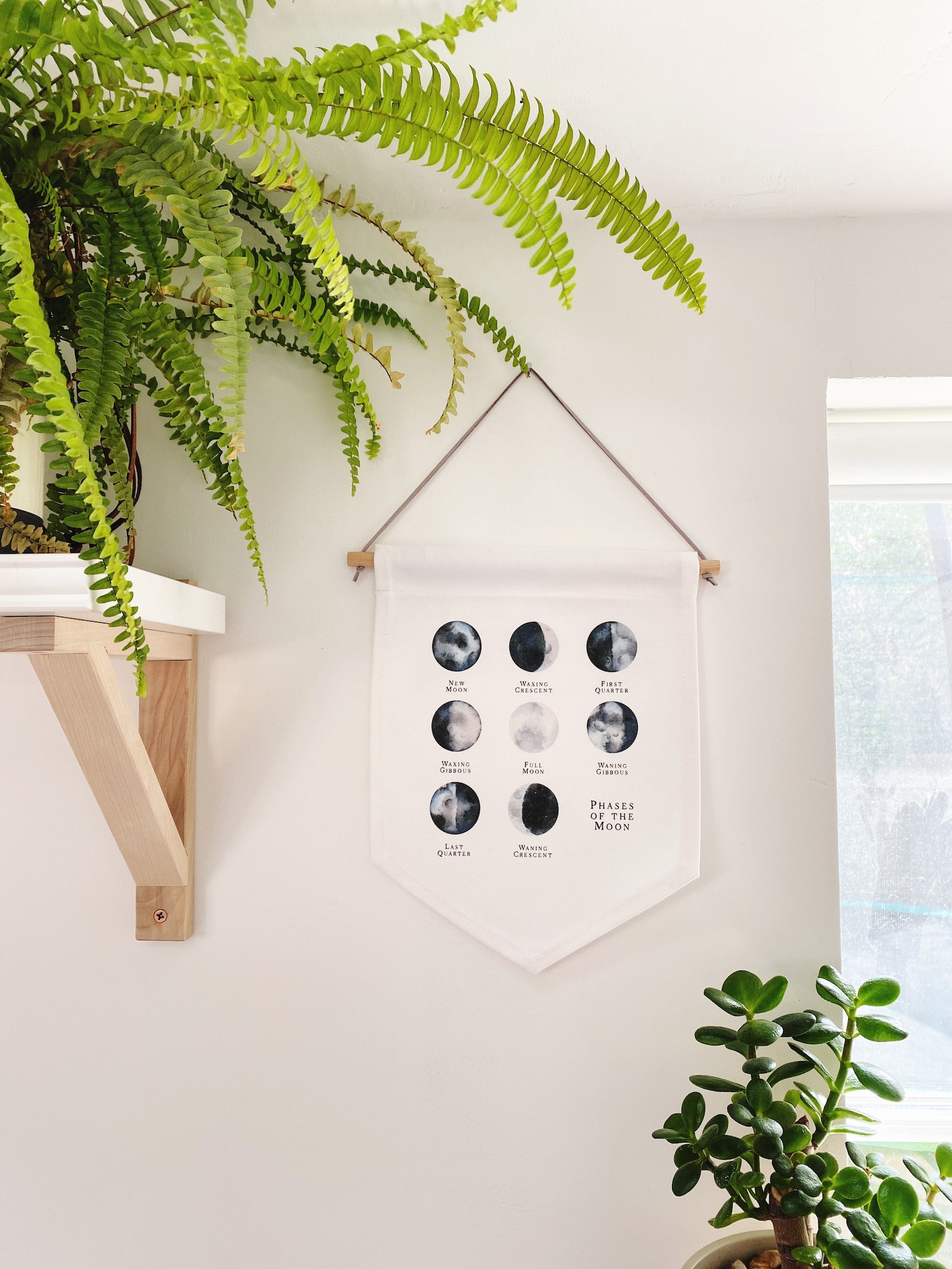 Moon Phases Banner Flag • Pennant Flag • Moon and Stars Nursery Decor ...