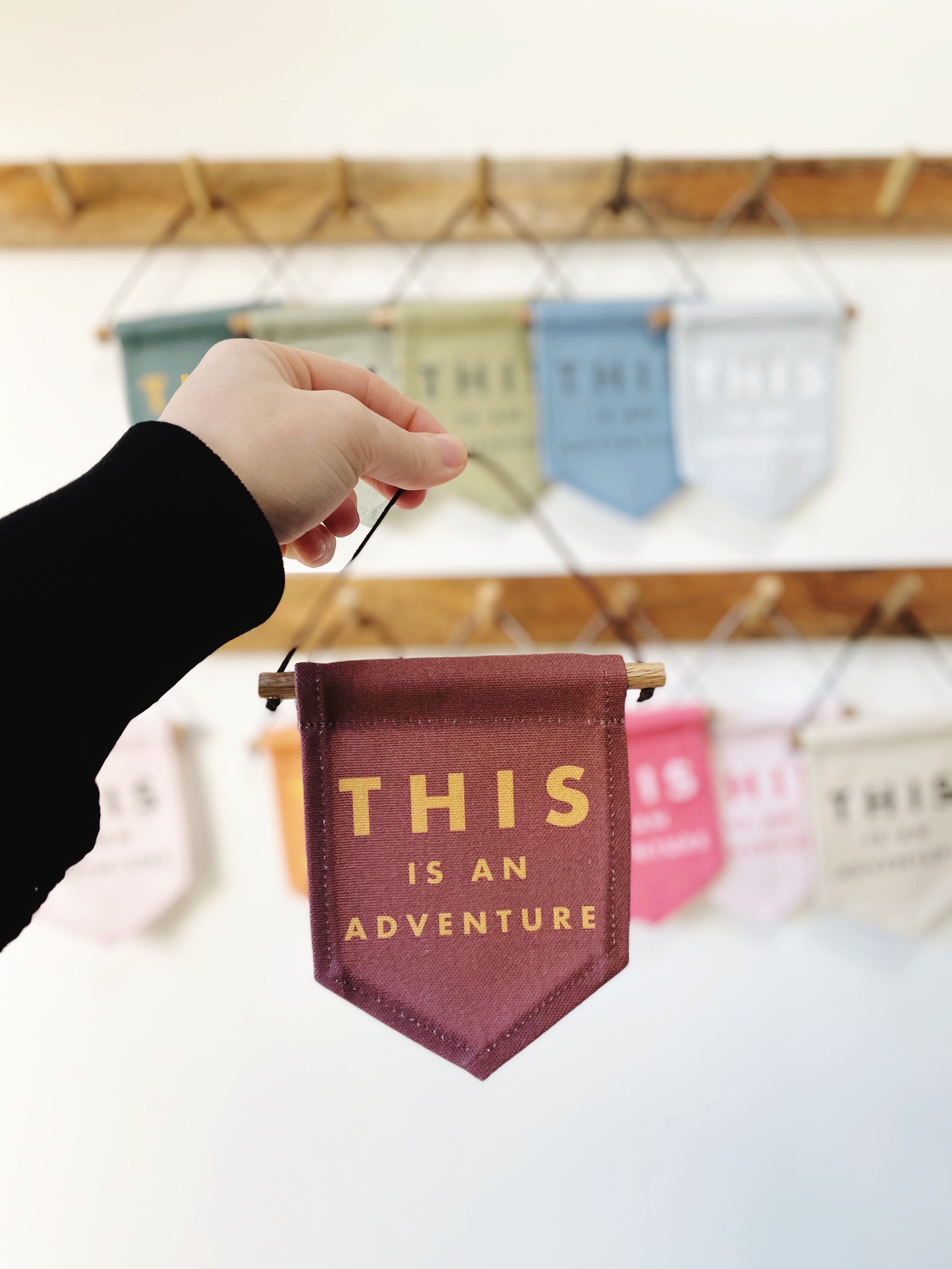 This is an Adventure Mini Banner Flag • Pennant Nursery Decor Wes ...