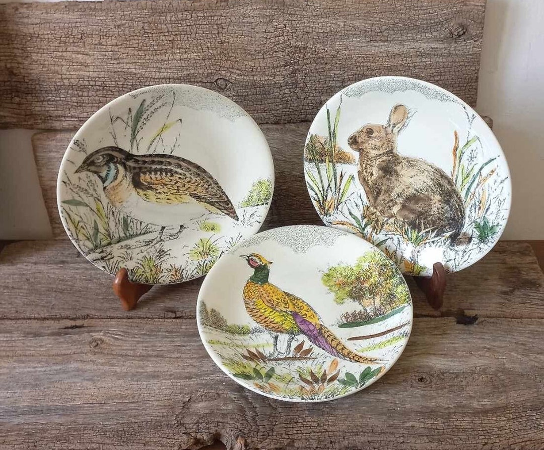 Vintage Set of 3 French Gien Plates Featuring the Pattern Chambord ...