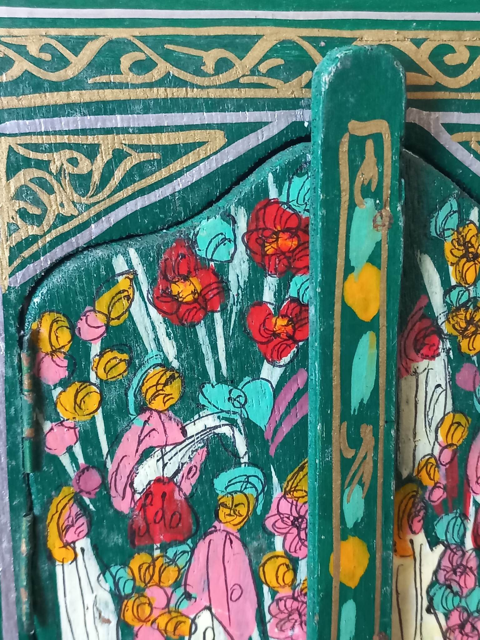 Vintage Moroccan Style Mirror Wooden Decorative Hand Painted Mirror ...