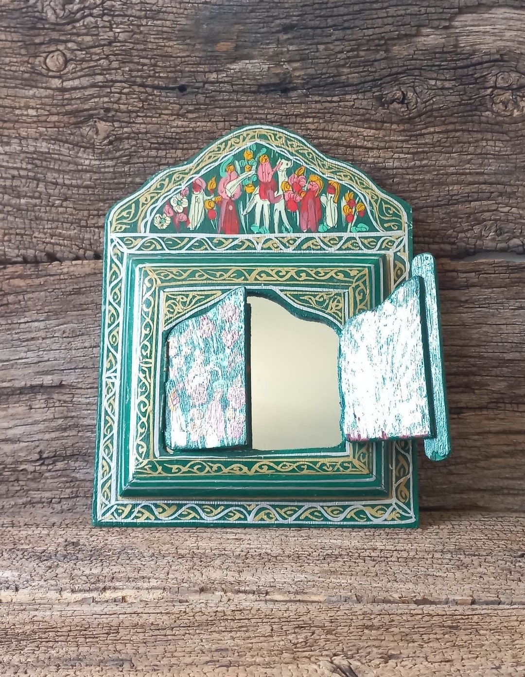 Vintage Moroccan Style Mirror Wooden Decorative Hand Painted Mirror ...