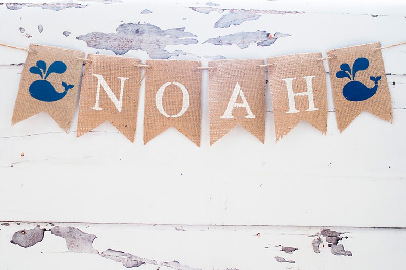 Whale Banner Nautical Banner Whale Name Banner Nautical - Etsy
