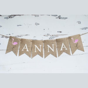 Flamingo Personalized Banner, Summer Birthday Party Decor, Luau ...