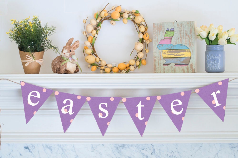 Easter Banner Cardstock Easter Banner Easter Decor Easter | Etsy