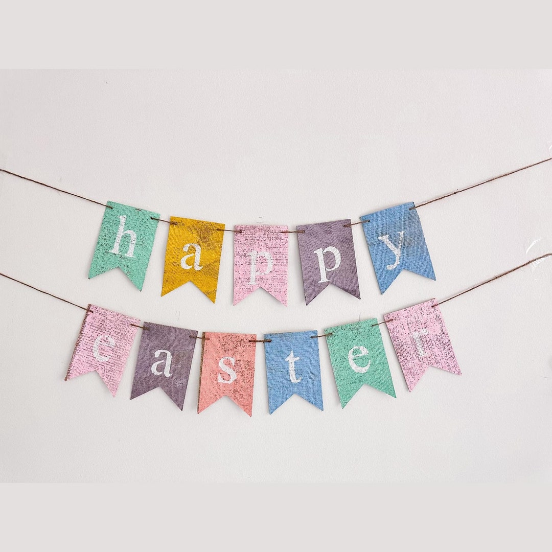 Easter Decoration, Easter Banner, Happy Easter Burlap Banner, Easter ...