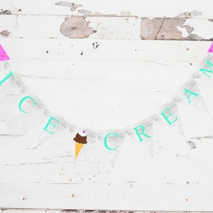 Ice Cream Decor, Cardstock Ice Cream Banner, Ice Cream Party Banner ...