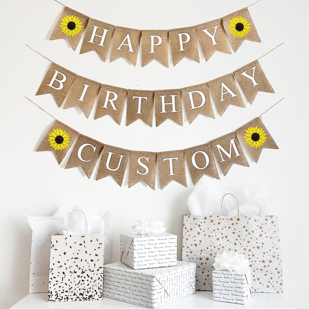 Sunflower Party Decorations | Happy Birthday Decorations | Custom ...