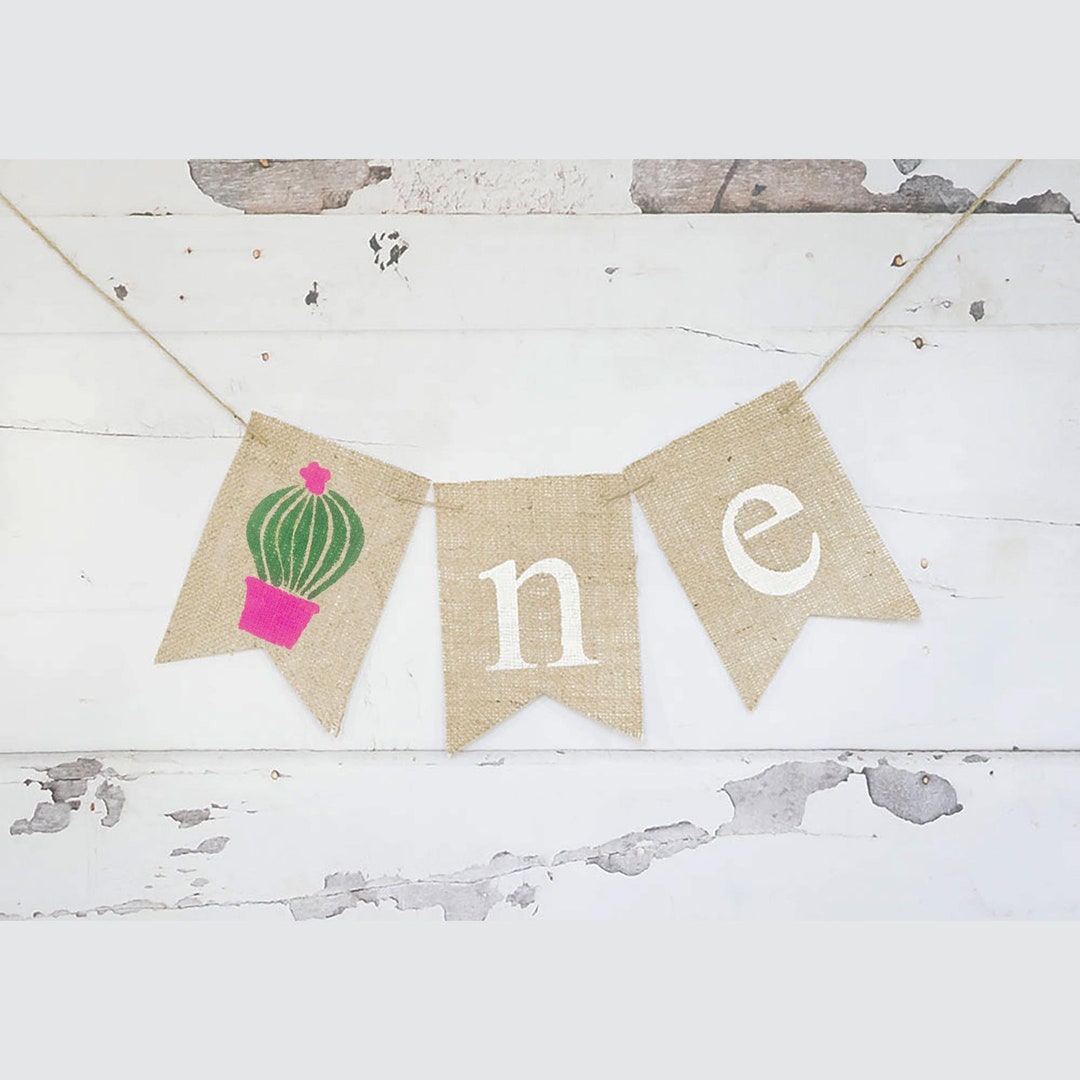 Pink Cactus One Banner, Fiesta First Birthday Party Decor, Cactus ...