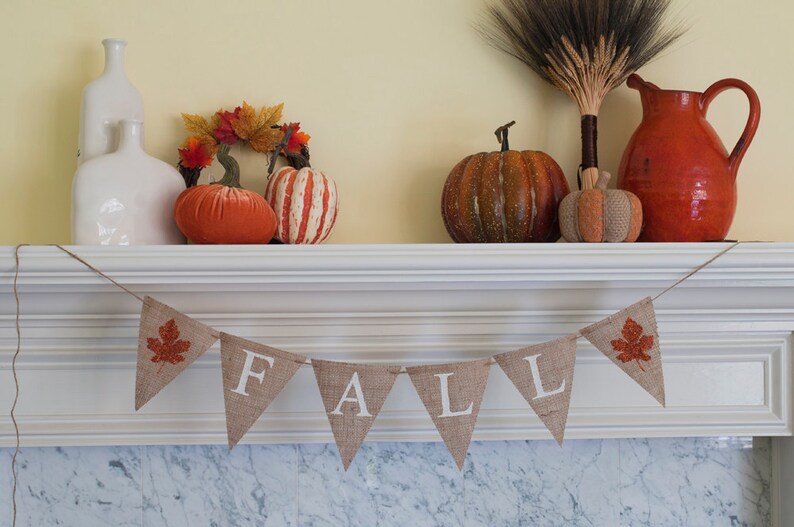 Fall Burlap Banner Fall Banner Fall Decor Fall Maple Leaf | Etsy