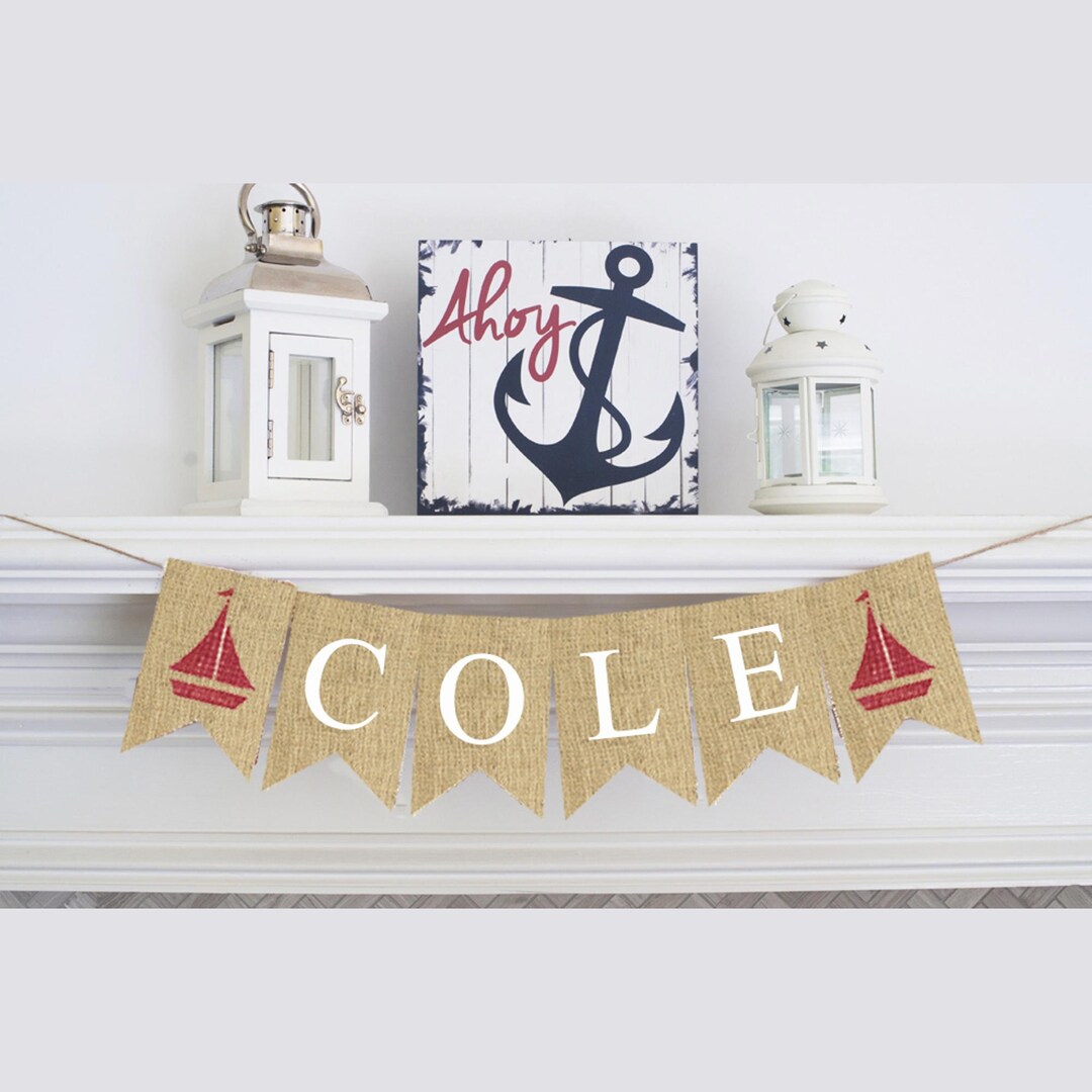 Sailboat Banner, Nautical Banner, Nautical Custom Banner, Personalized ...