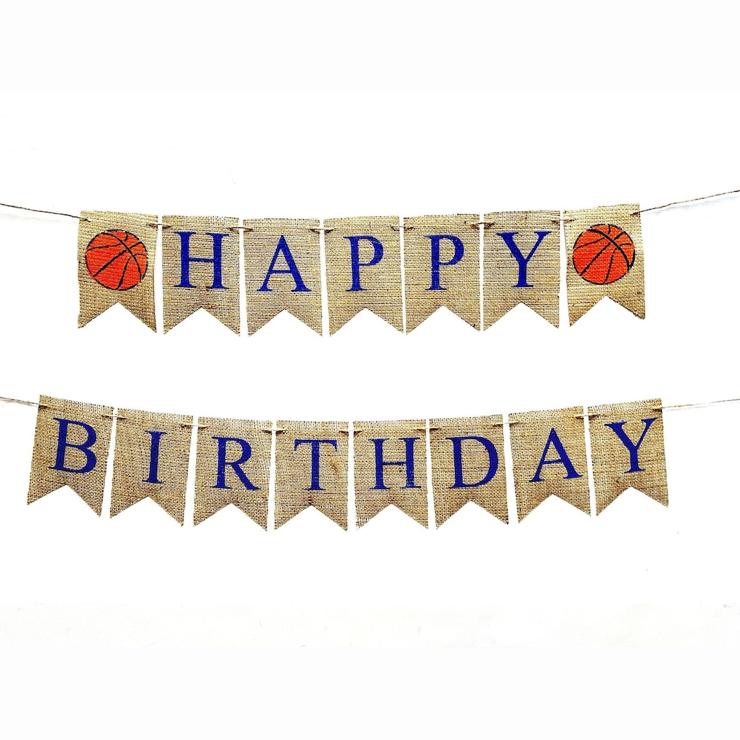 Basketball Birthday Party Decorations, Happy Birthday Banner ...