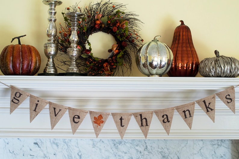 Give Thanks Give Thanks Banner Thanksgiving Banner Give - Etsy