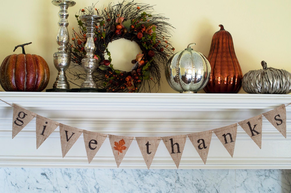 Give Thanks Give Thanks Banner Thanksgiving Banner Give | Etsy