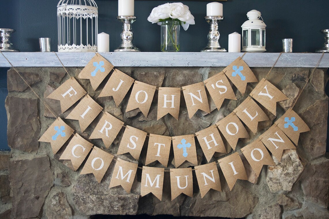 Boy's First Holy Communion Banner First Communion Decor | Etsy