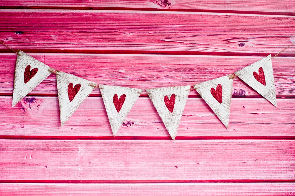 Valentine's Day Banner, Heart Banner, Valentines Heart Banner ...