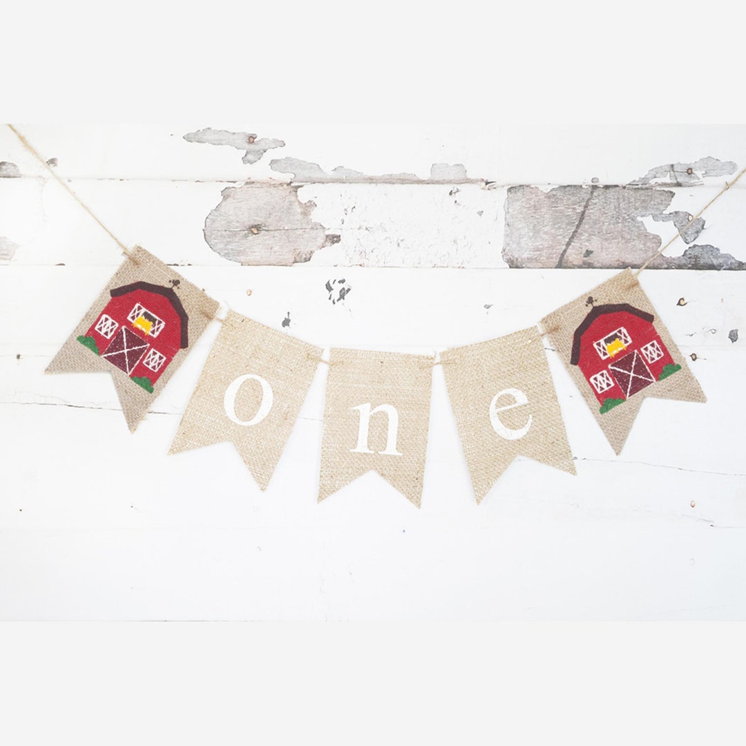 Barn One Banner, Farm First Birthday Party Decor, Barnyard Birthday ...