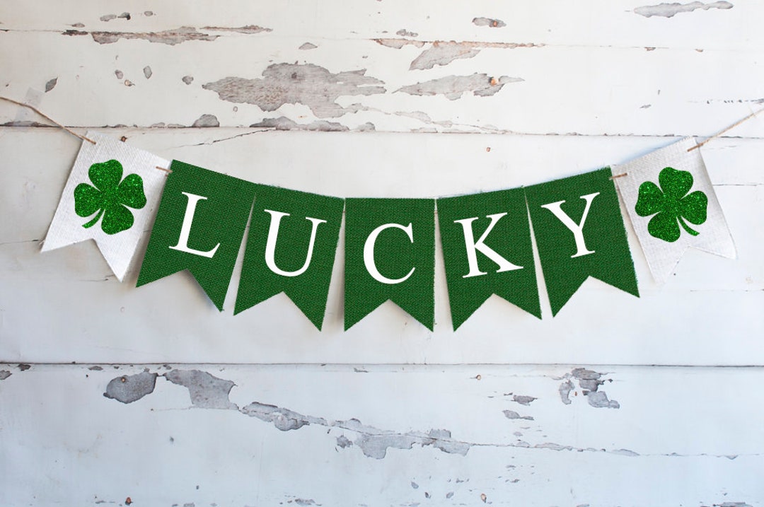 Rustic Lucky Irish Cardstock Banner Lucky St. Patrick's - Etsy
