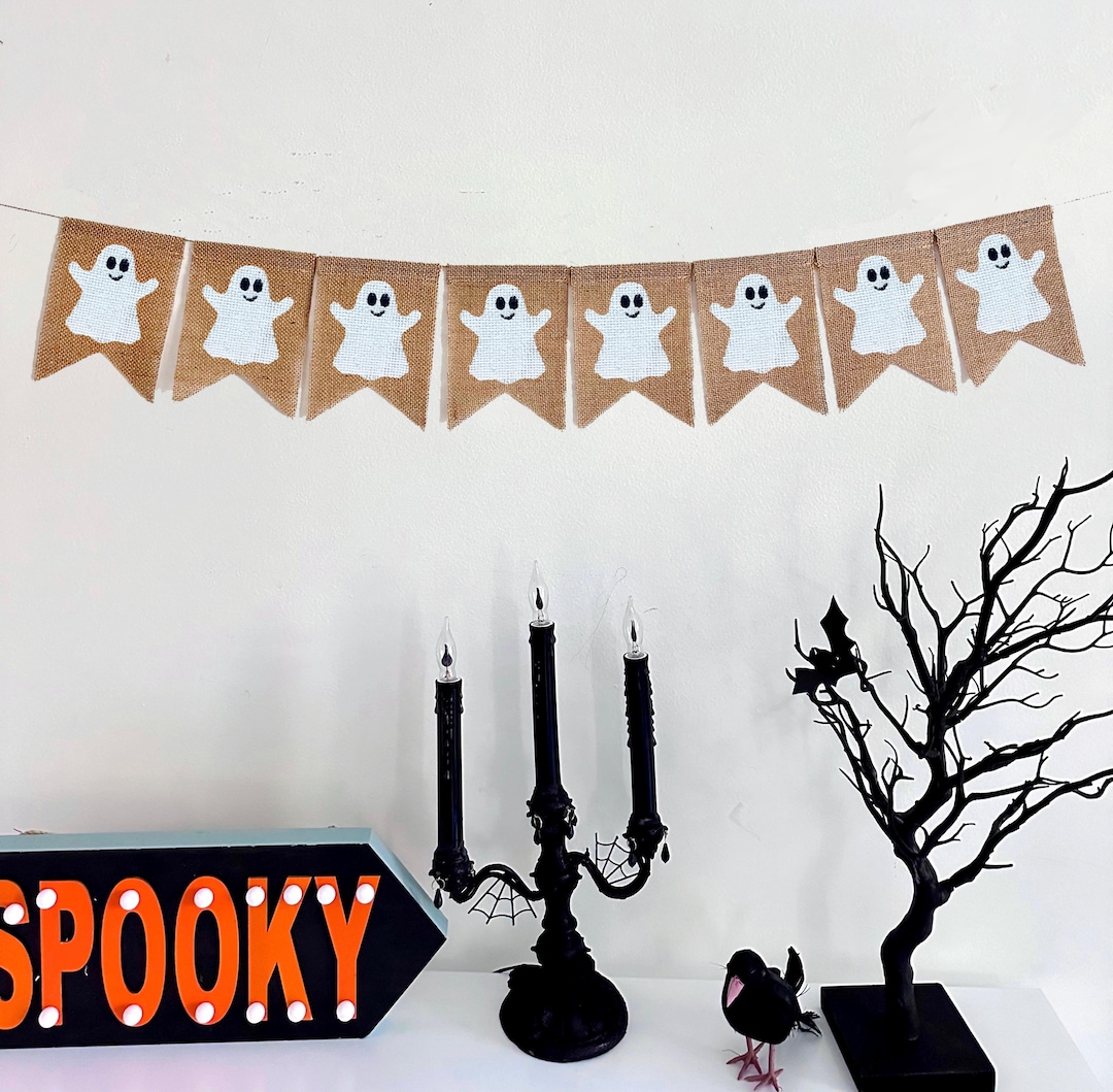 Ghost Banner, Halloween Garland, Ghost Decorations, Halloween Banner ...