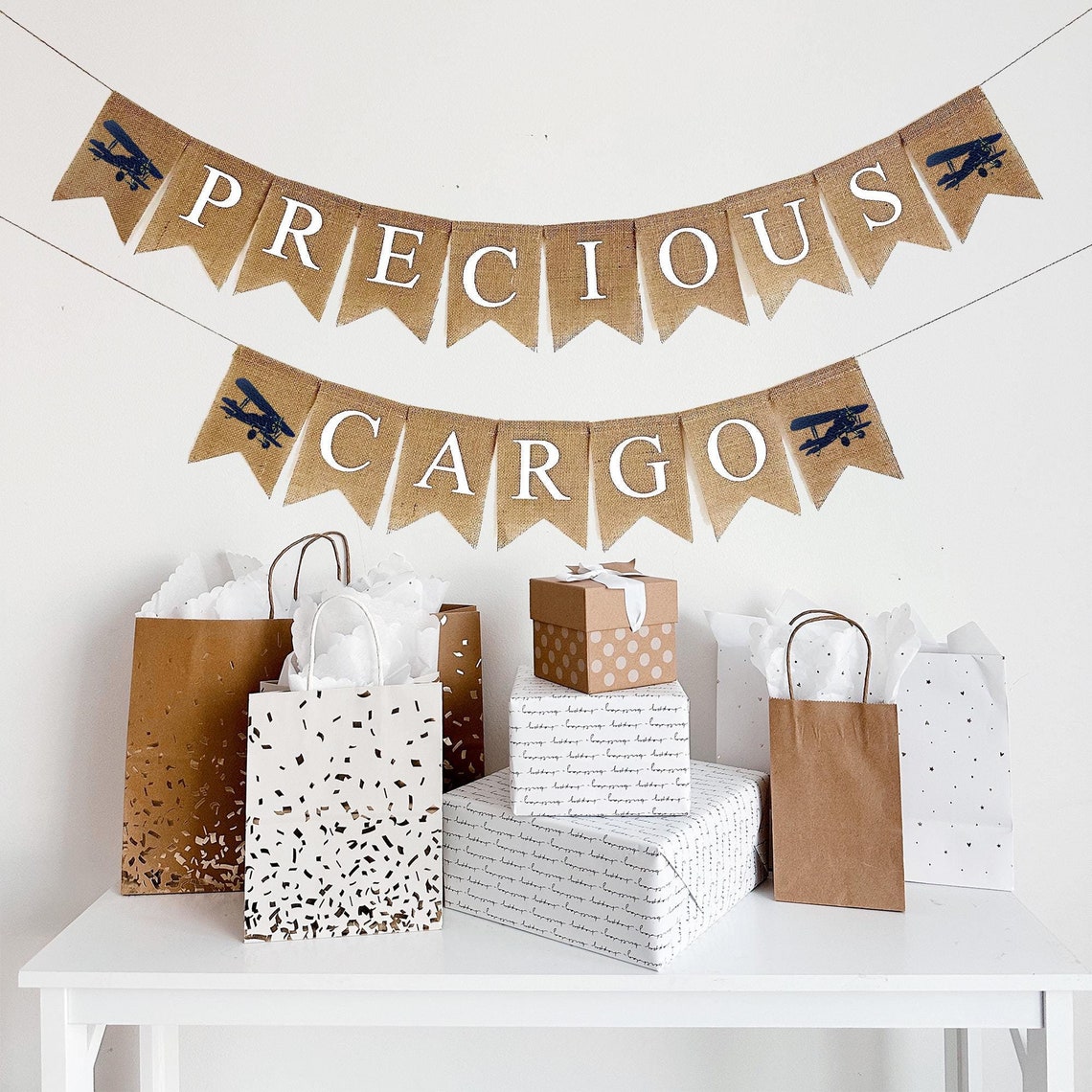 Precious Cargo Baby Shower | Baby Shower Decorations | Airplane Banner ...
