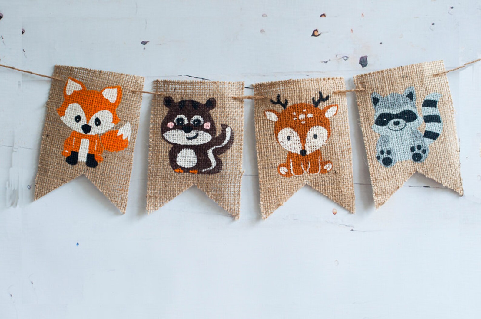 Woodland Animals Banner, Fox Banner, Squirrel Banner, Deer Banner ...