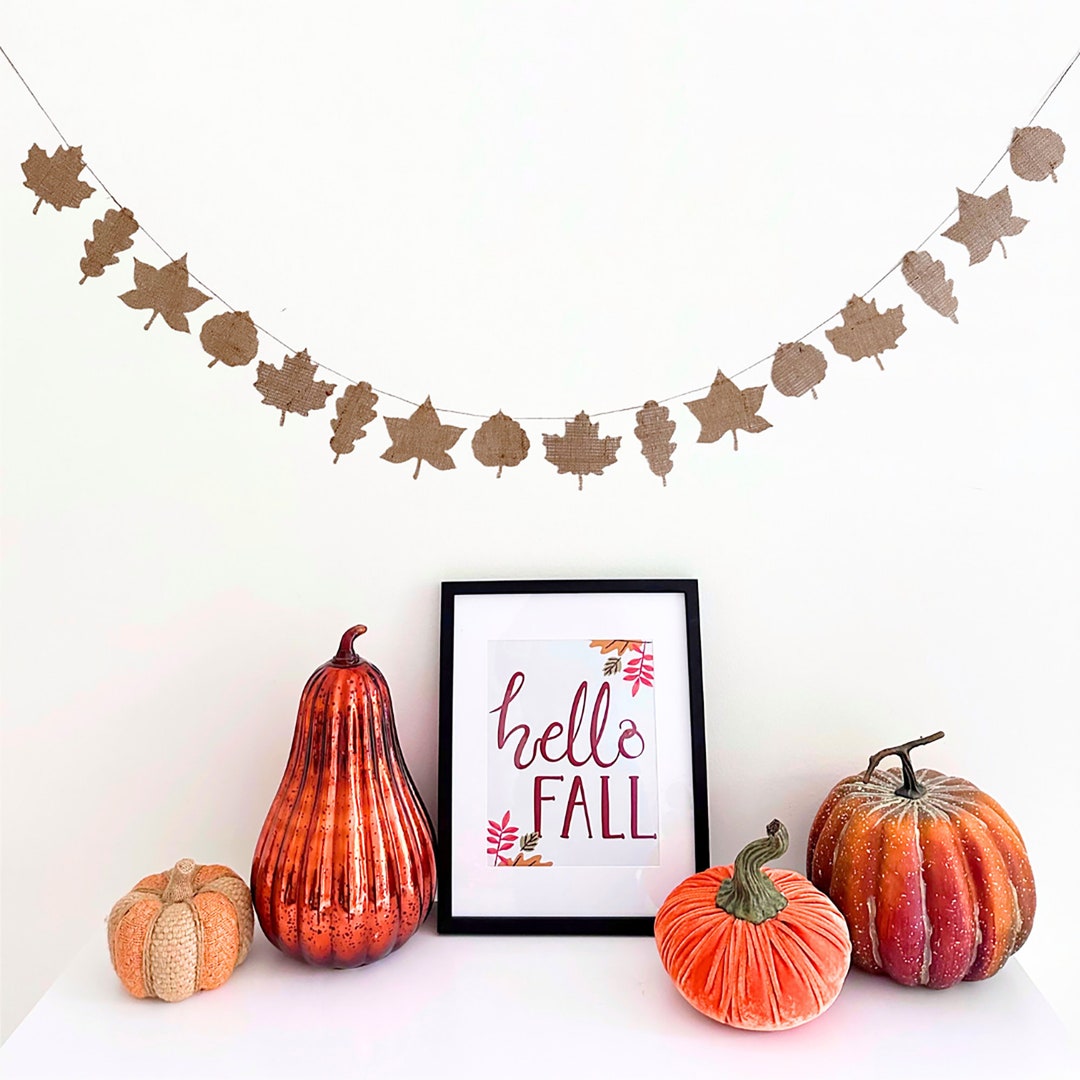 Fall Leaves Banner, Burlap Leaves Banner, Fall Decor, Changing Leaves ...