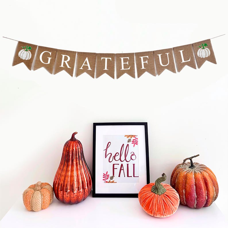 Grateful Sign | Thanksgiving Banner | Fall Party Decor | Little Pumpkin ...