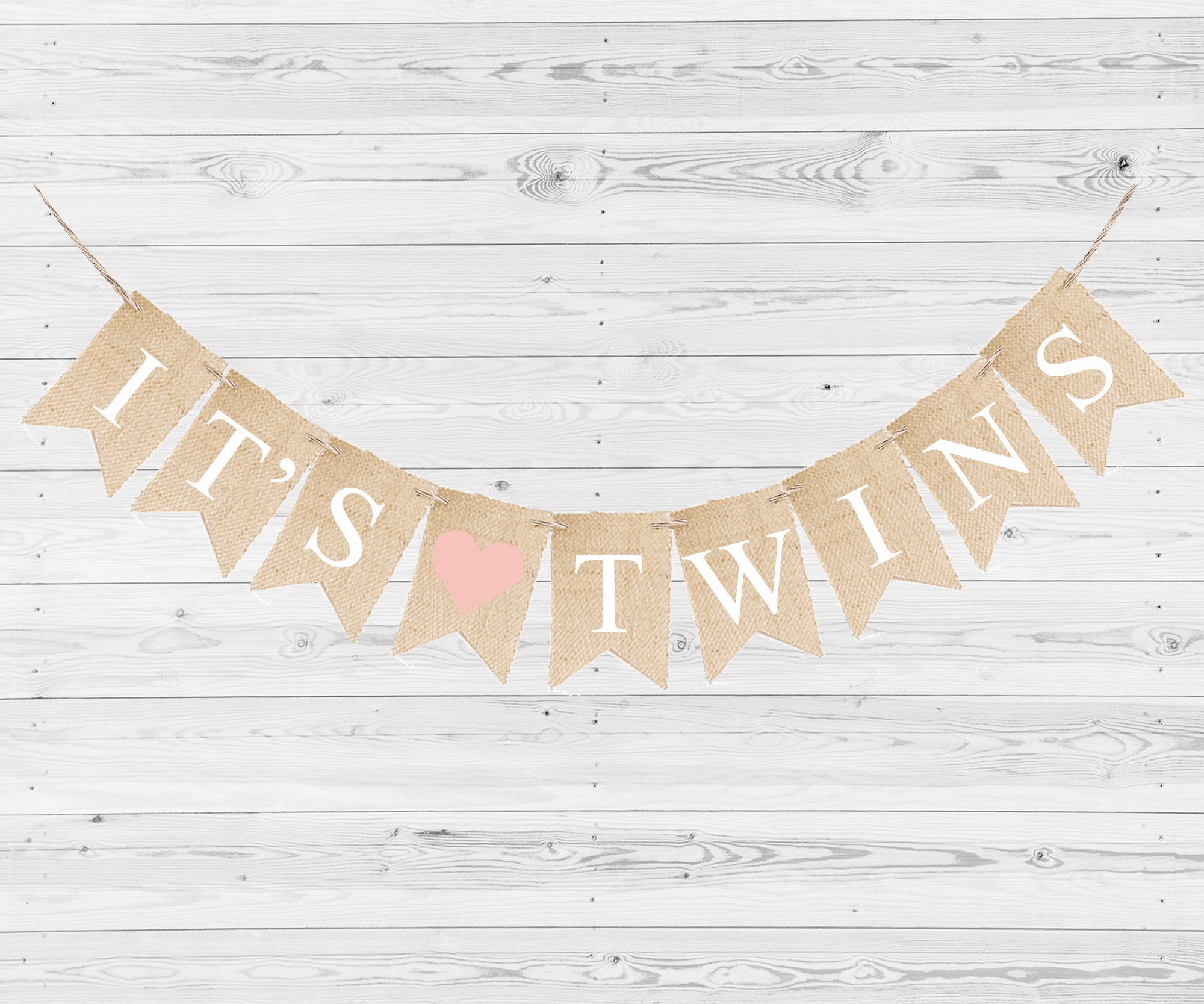 Girl Twins It's Twins Banner Baby Shower or Gender | Etsy