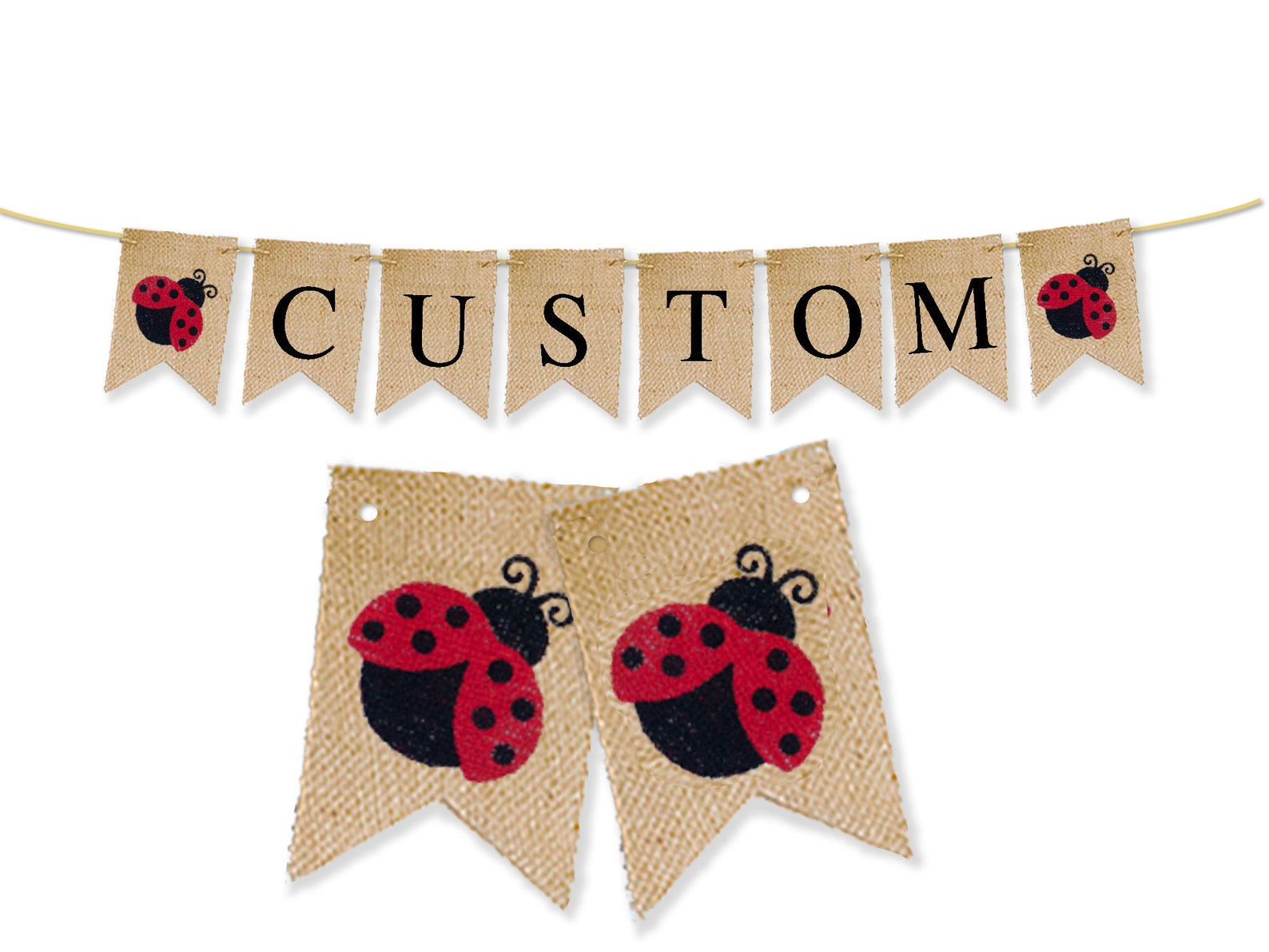 Red Ladybug Custom Banner Ladybug Banner Ladybug Burlap - Etsy