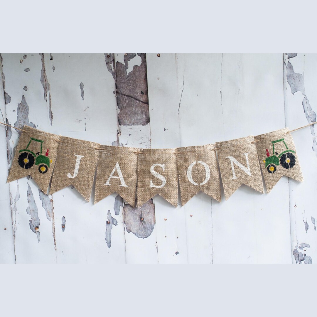 Tractor Banner, Truck Burlap Banner, Tractor Name Banner, Personalized ...