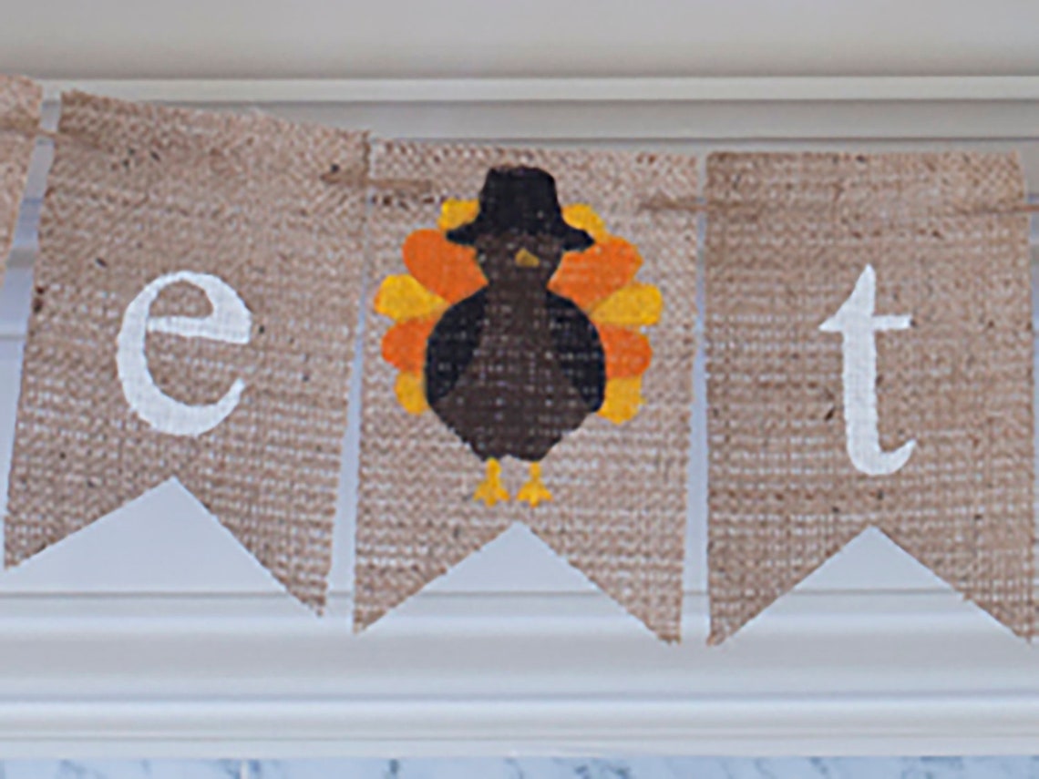 Give Thanks Banner, Give Thanks Burlap Banner, Thanksgiving Decor ...