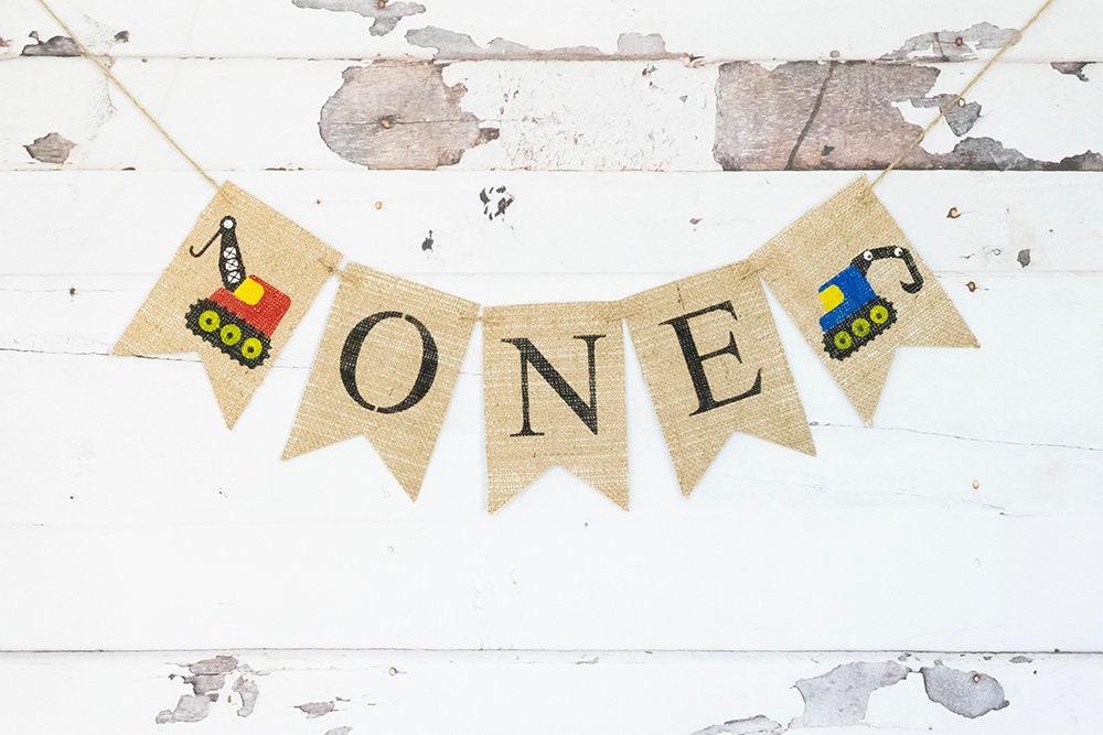 Construction Birthday Party Decor Construction 1st Birthday | Etsy