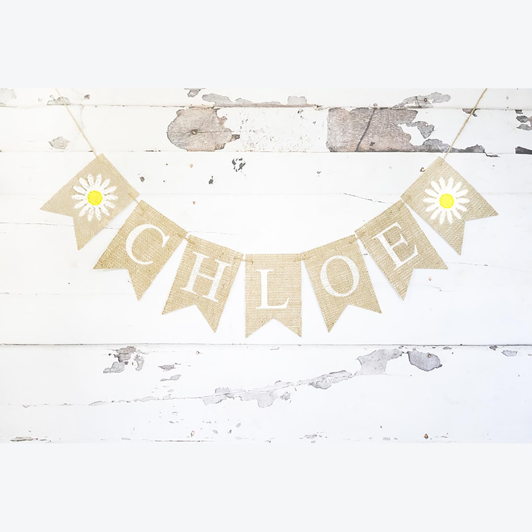 Daisy Personalized Banner, Birthday Party Decorations, Floral Nursery ...