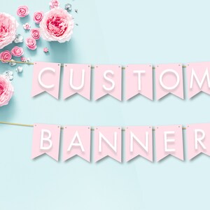 Custom Banner, Pink Personalized Banner, Design Your Own Banner, DIY ...