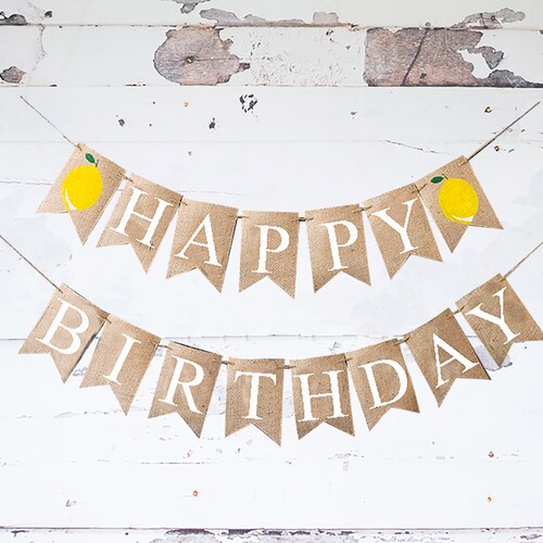 Lemon Happy Birthday Banner Lemon Birthday Banner Lemon | Etsy