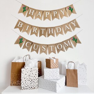 Cactus Birthday Decorations | Happy Birthday Banner | Fiesta Decor ...