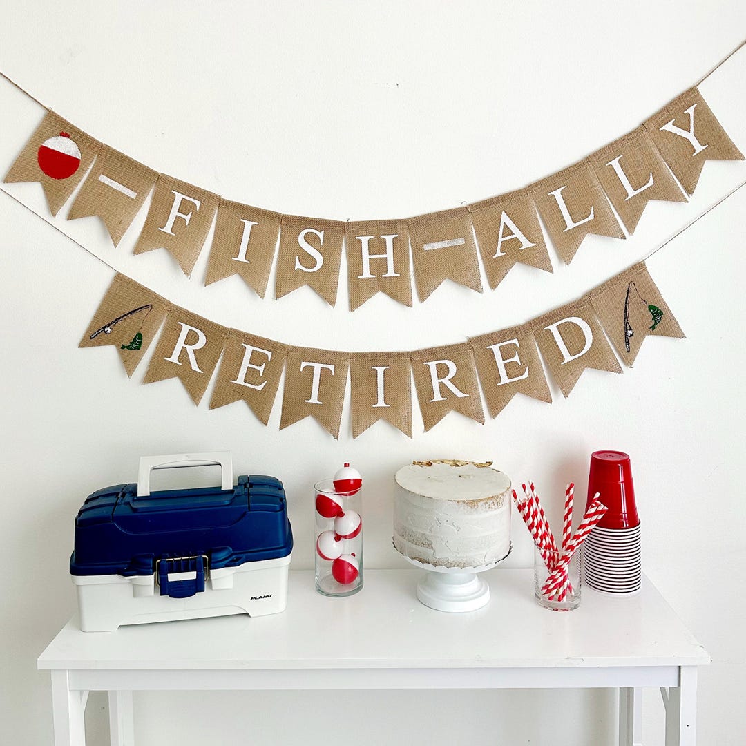 Retirement Party Decorations | Fishing Party | Retirement Banner ...