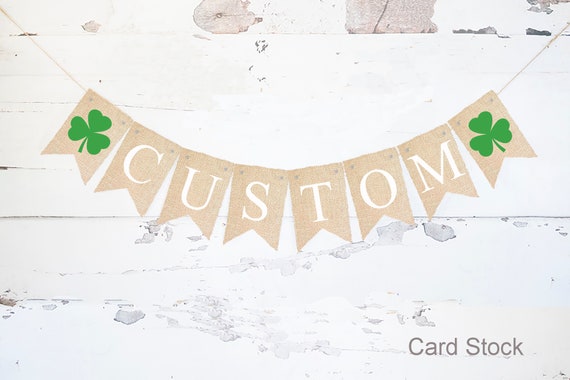 Personalized Clover Banner Clover Burlap Banner Clover | Etsy