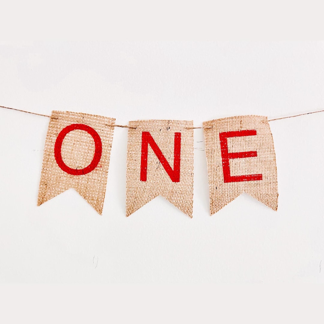 Red One Banner, Red First Birthday Party Decorations, First Birthday ...