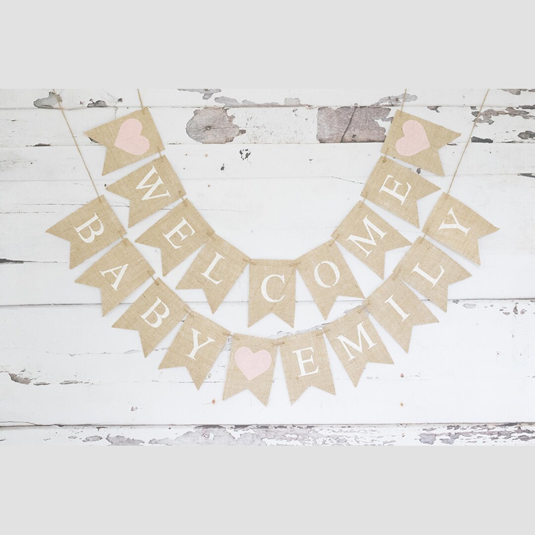 Baby Shower Decor, Welcome Baby Banner, Baby Shower Decor, Pink Baby ...