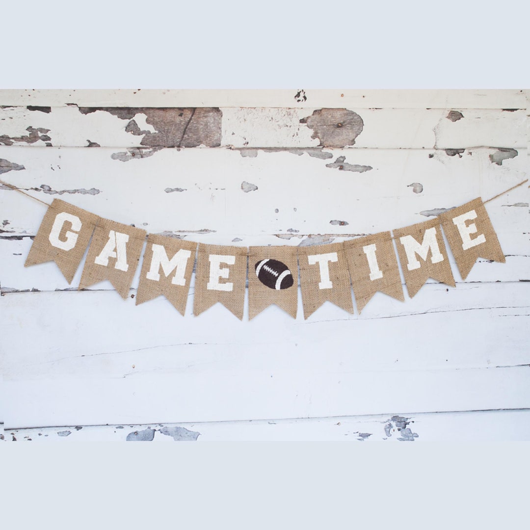 Game Time Football Banner, Super Bowl Decor, Football Banner, Football ...