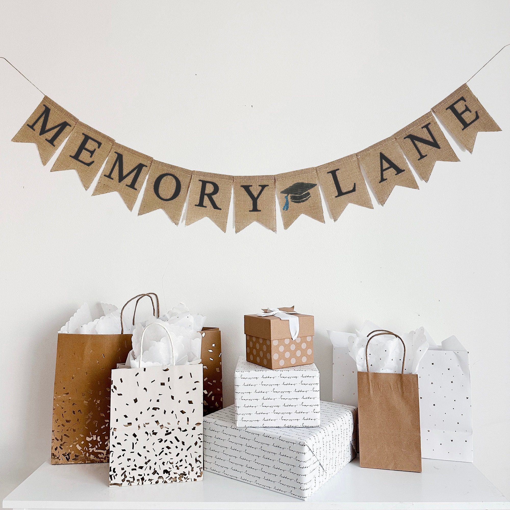 Memory Lane Banner, Graduation Party Decorations, Memorial Garland ...