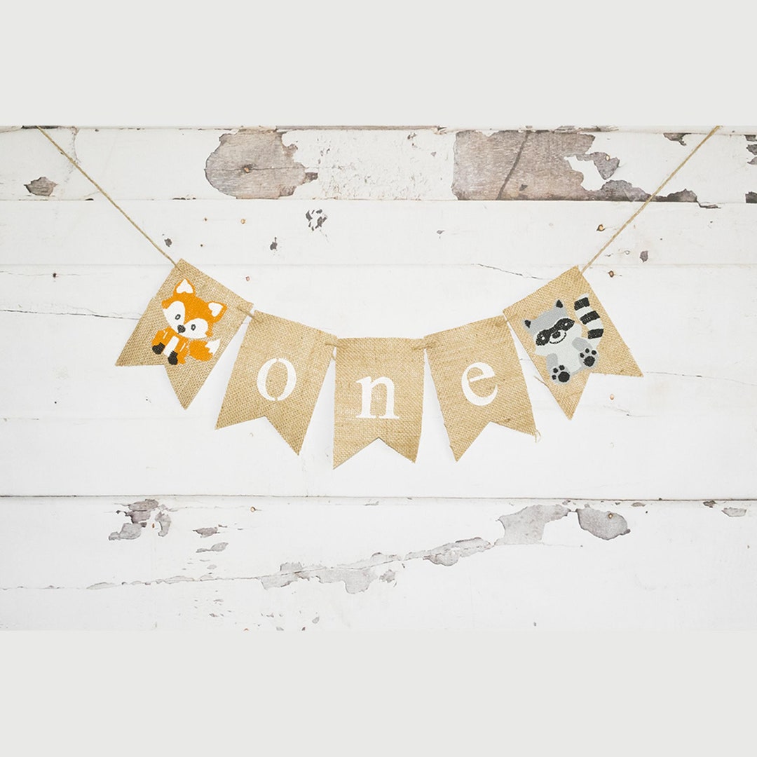 Woodland Birthday Decorations, Woodland 1st Birthday Banner, Fox ...